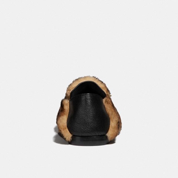 Coach | Shoes | Coach Camel Fuzzy Leather Folddown Slippers | Poshmark